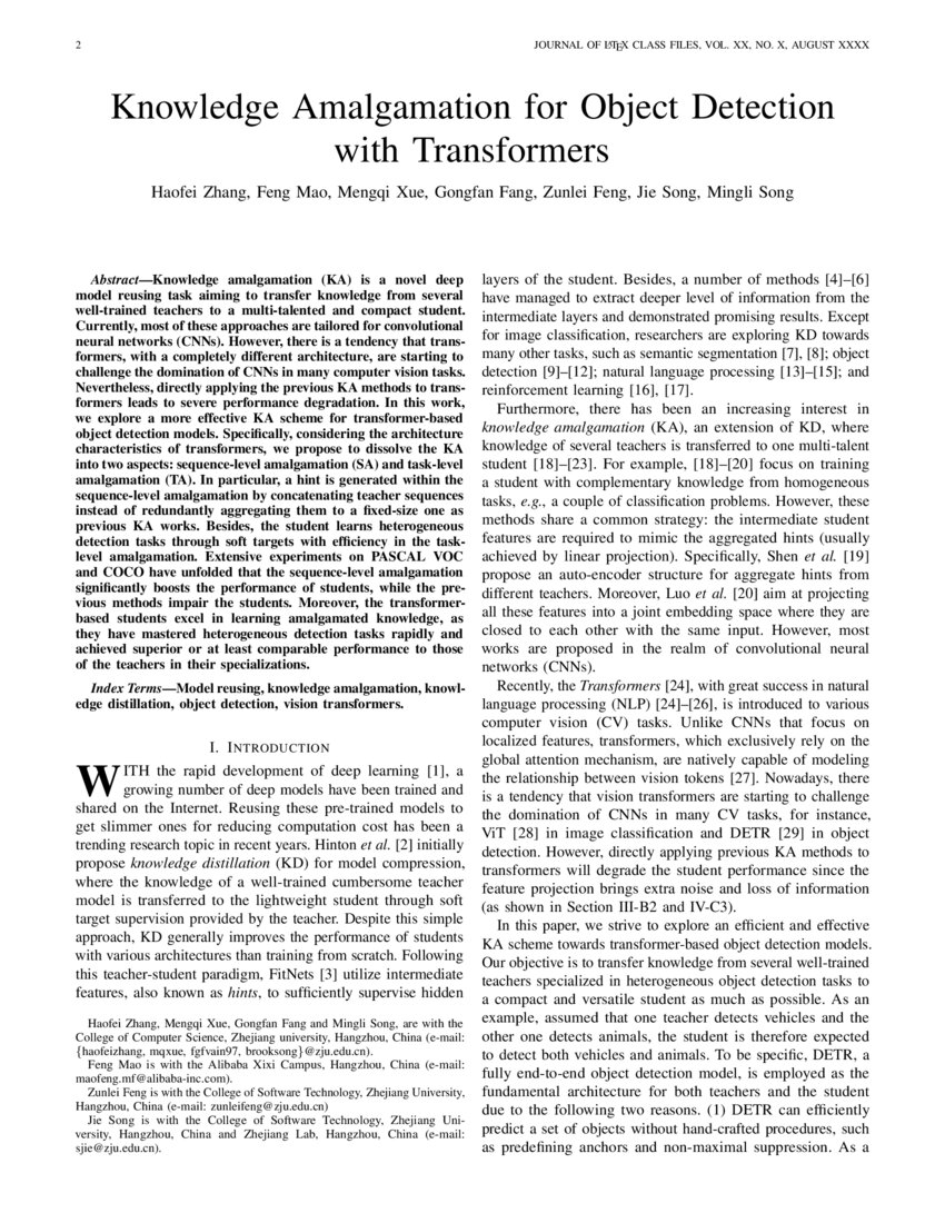 Knowledge Amalgamation for Object Detection with Transformers | DeepAI