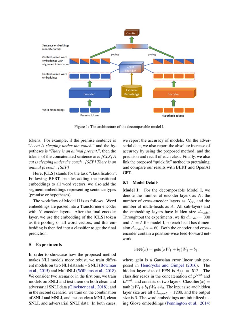 Knowledge Enhanced Attention for Robust Natural Language Inference | DeepAI
