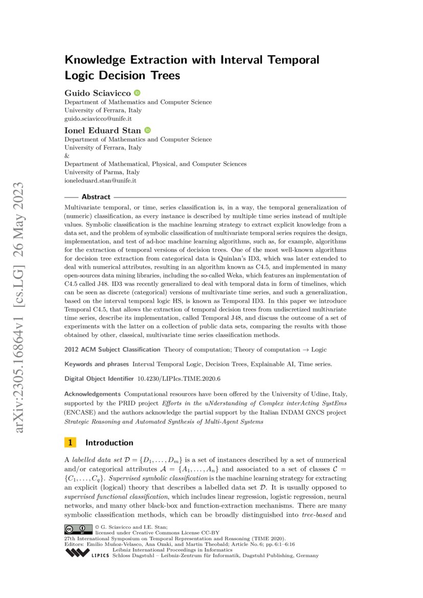 Knowledge Extraction with Interval Temporal Logic Decision Trees | DeepAI