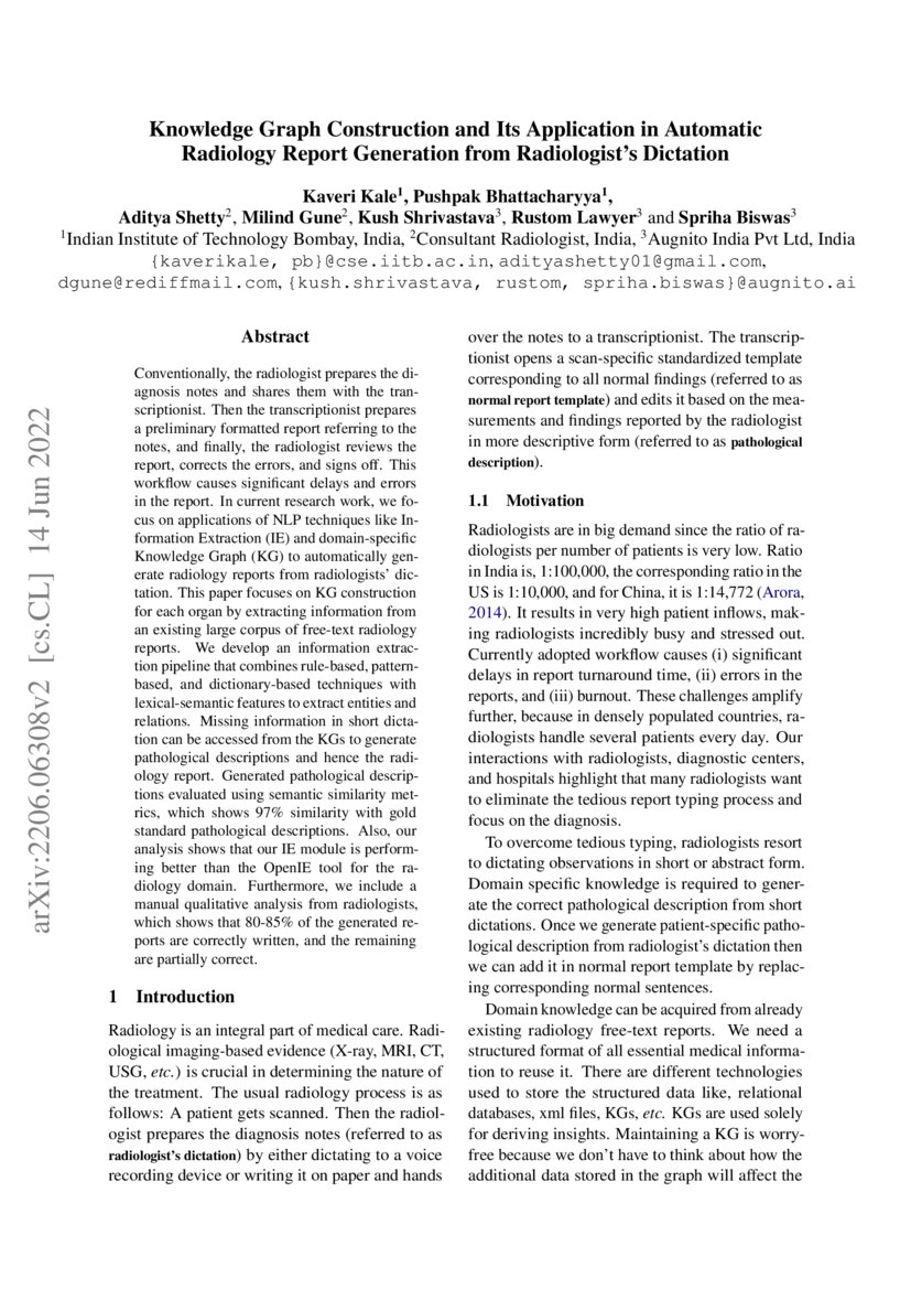 Knowledge Graph Construction and Its Application in Automatic Radiology ...