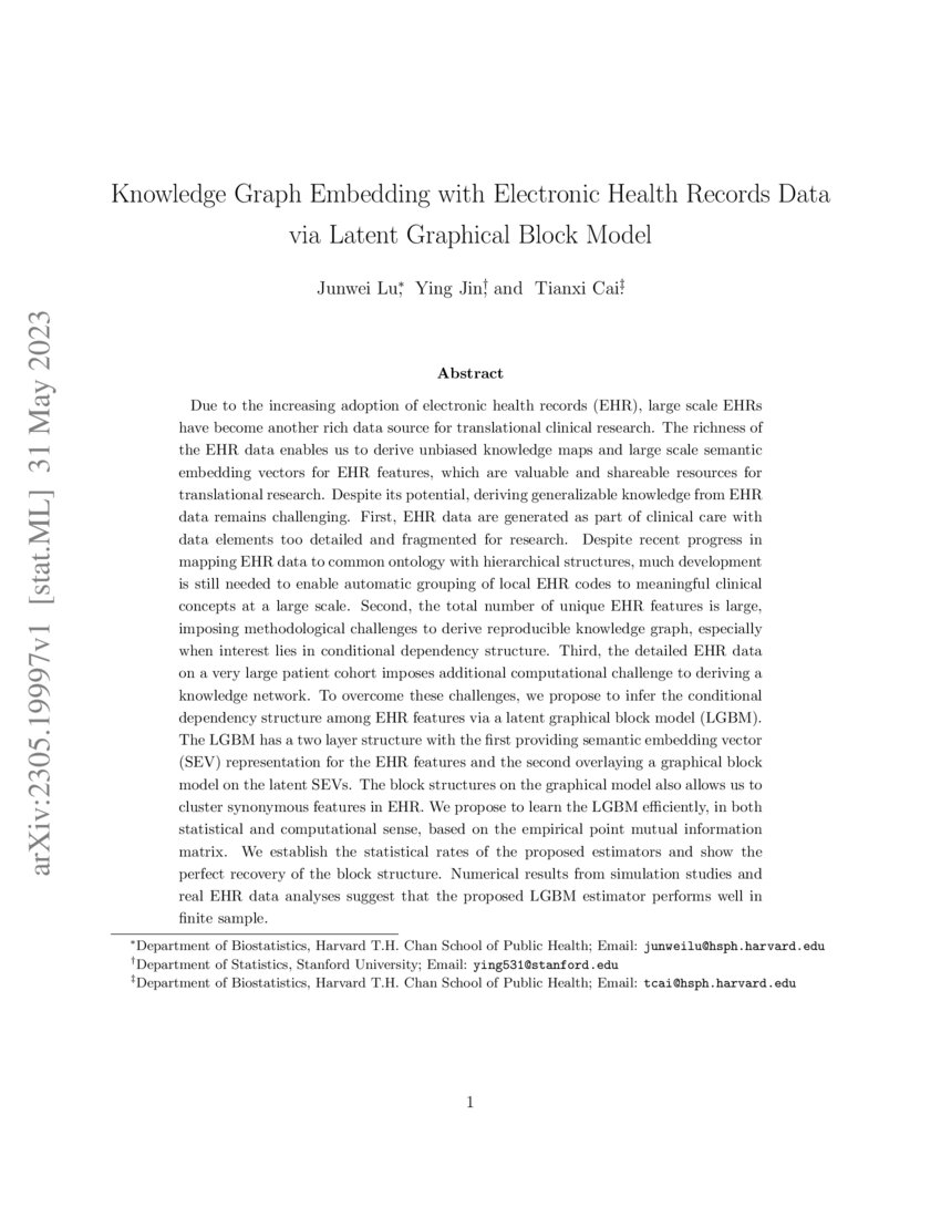 Knowledge Graph Embedding with Electronic Health Records Data via ...