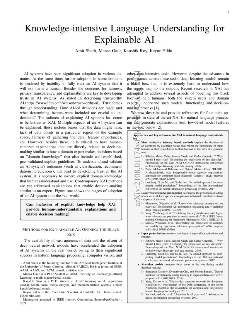Knowledge-intensive Language Understanding for Explainable AI | DeepAI