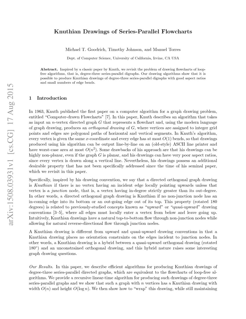 Knuthian Drawings of Series-Parallel Flowcharts | DeepAI
