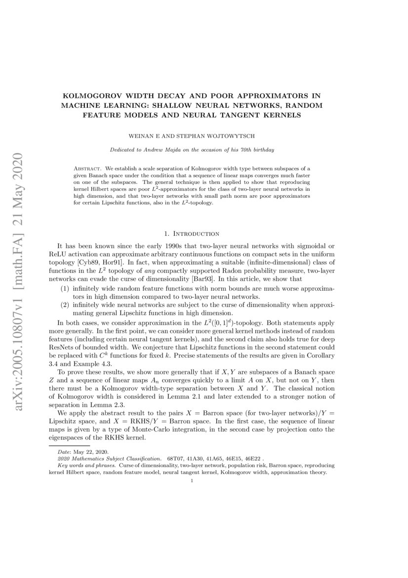 Kolmogorov Width Decay and Poor Approximators in Machine Learning ...