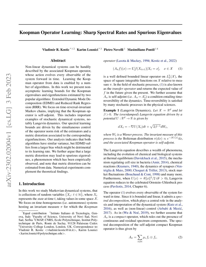 Koopman Operator Learning Sharp Spectral Rates And Spurious
