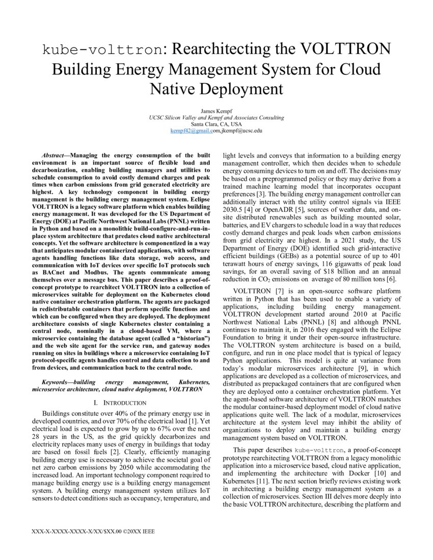 kube-volttron: Rearchitecting the VOLTTRON Building Energy Management ...