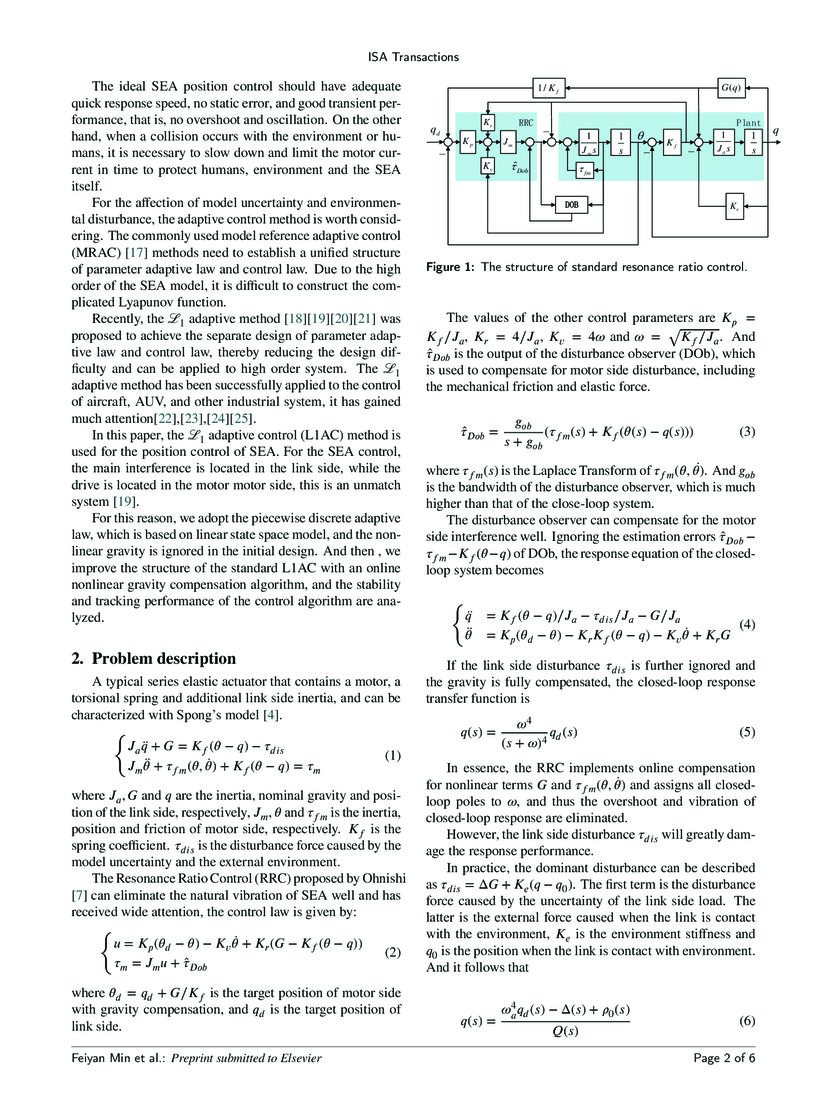 L1 Adaptive Resonance Ratio Control for Series Elastic Actuator with Guaranteed Transient ...