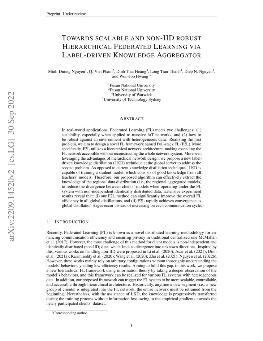 Label driven Knowledge Distillation for Federated Learning with non-IID ... Label driven Knowledge Distillation for Federated Learning with non-IID ...