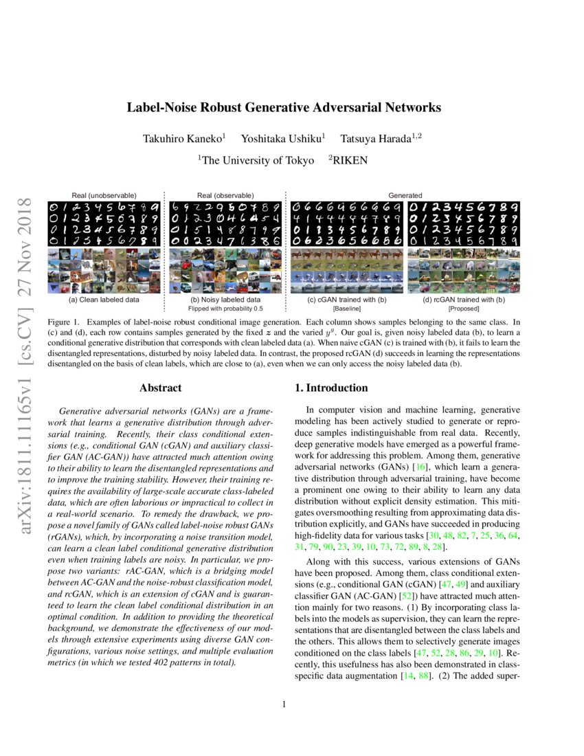 Label-Noise Robust Generative Adversarial Networks | DeepAI