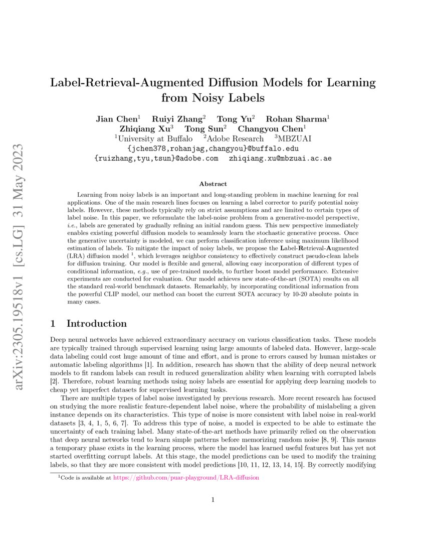 Label-Retrieval-Augmented Diffusion Models for Learning from Noisy Labels | DeepAI