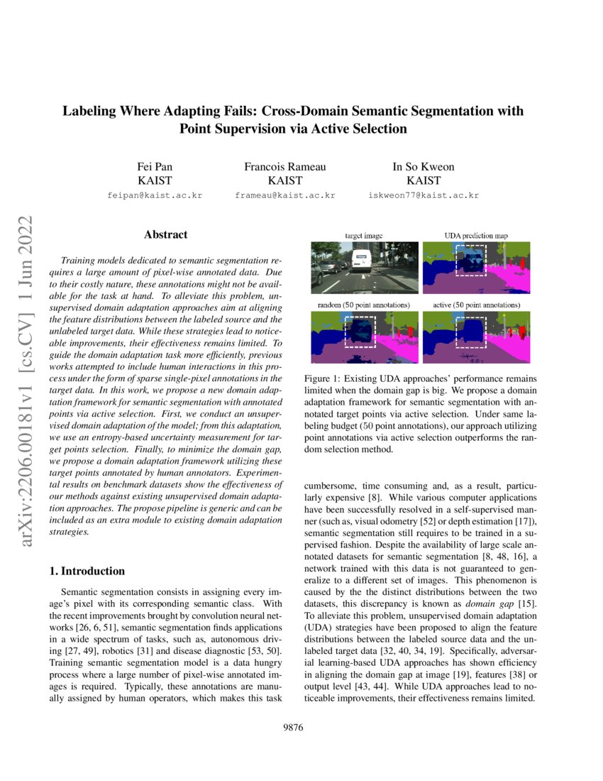 Labeling Where Adapting Fails: Cross-Domain Semantic Segmentation with Point Supervision via ...