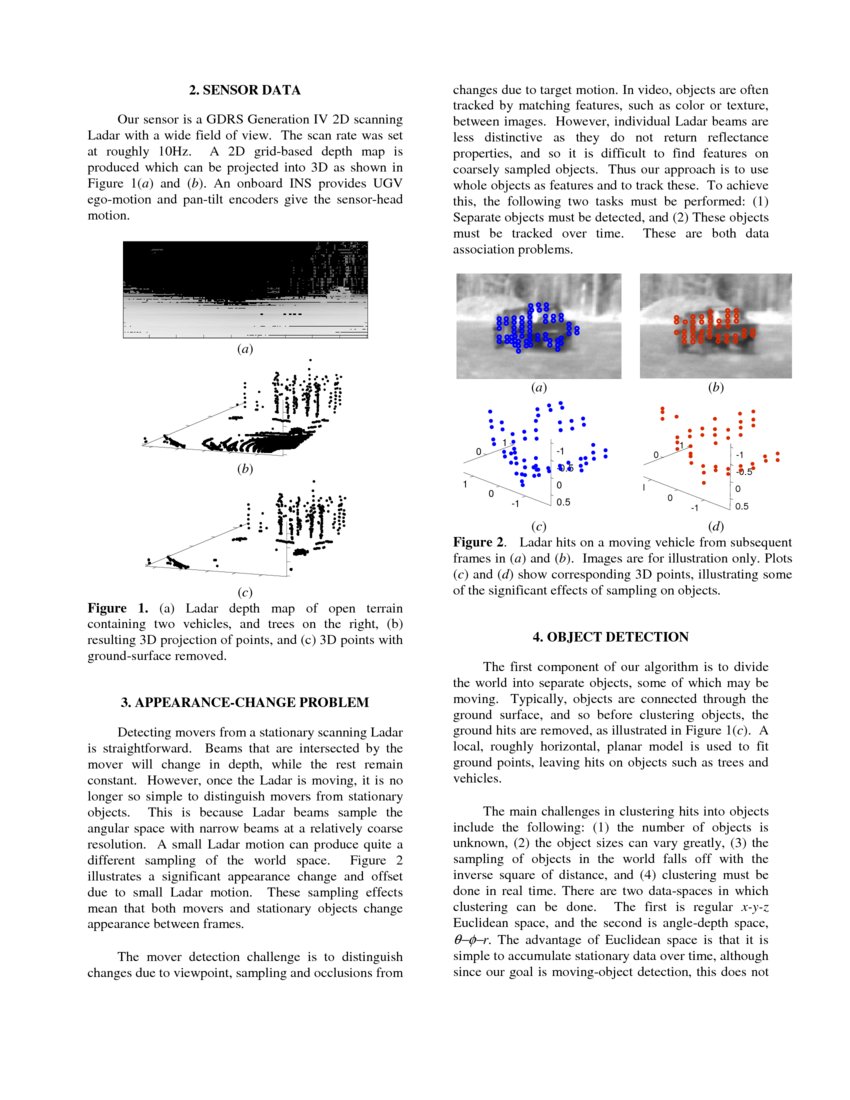 Ladar Based Mover Detection From Moving Vehicles Deepai
