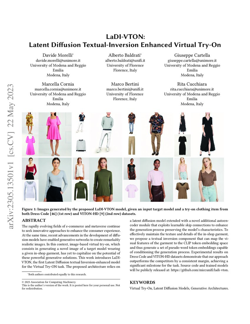 LaDI-VTON: Latent Diffusion Textual-Inversion Enhanced Virtual Try-On | DeepAI