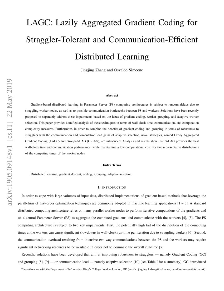 Lagc Lazily Aggregated Gradient Coding For Straggler Tolerant And Communication Efficient
