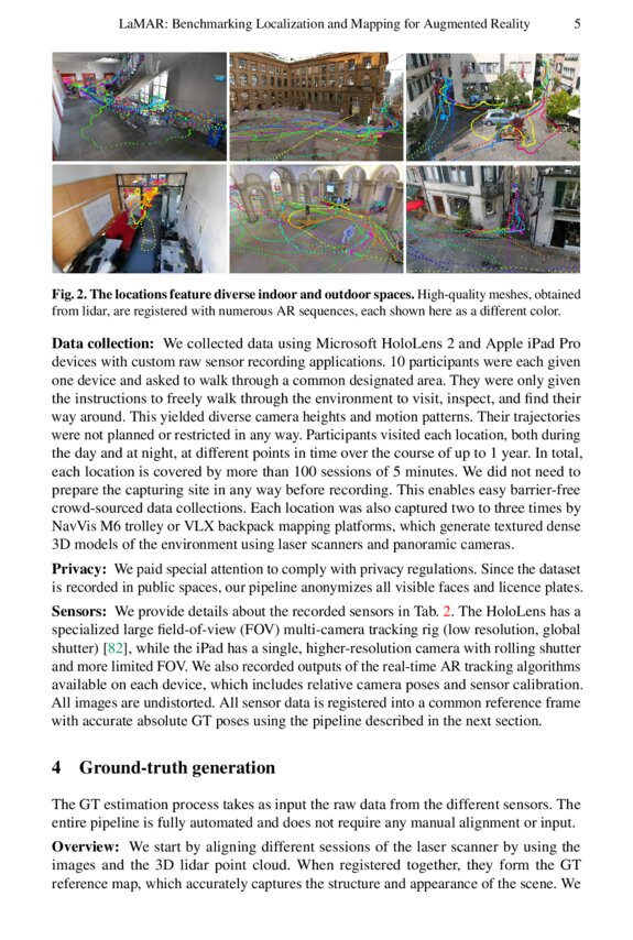 LaMAR: Benchmarking Localization and Mapping for Augmented Reality | DeepAI