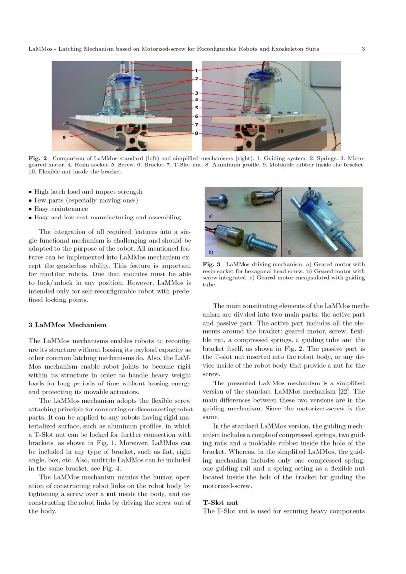 LaMMos - Latching Mechanism based on Motorized-screw for Reconfigurable ...