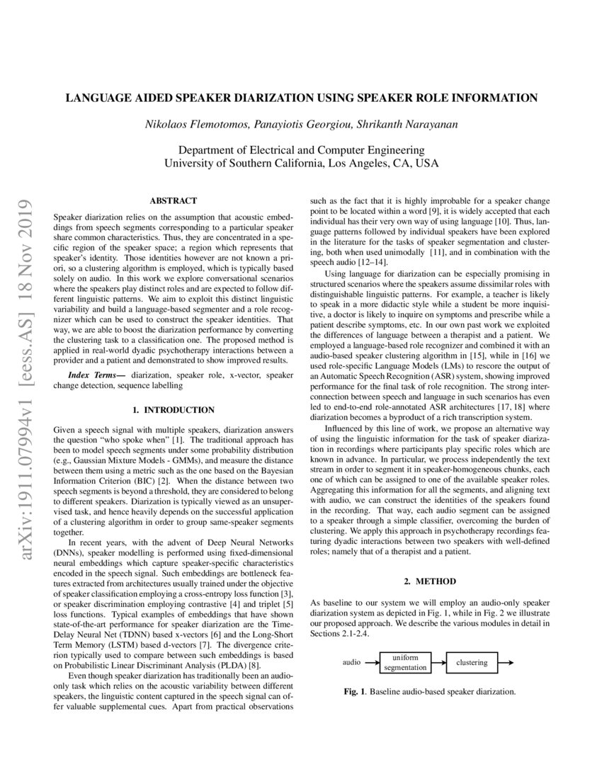 Language Aided Speaker Diarization Using Speaker Role Information | DeepAI