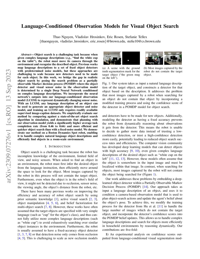 Language Conditioned Observation Models For Visual Object Search Deepai