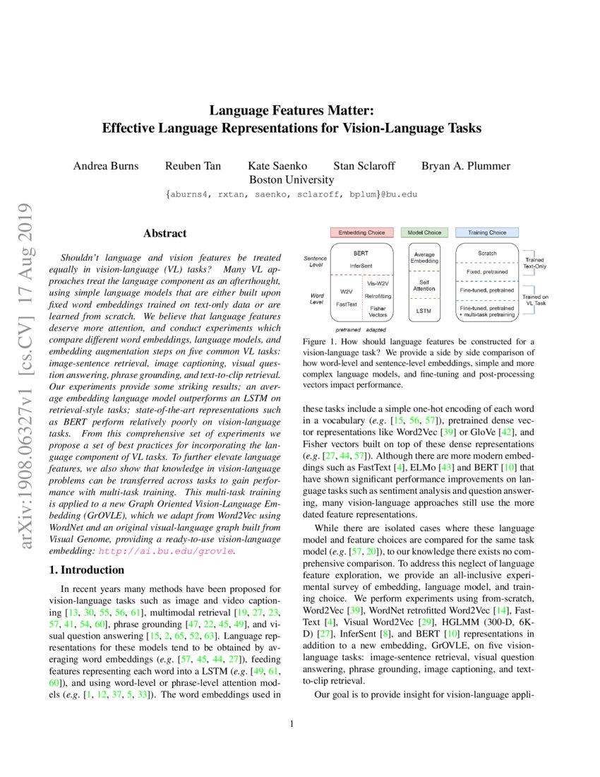 Language Features Matter: Effective Language Representations for Vision ...
