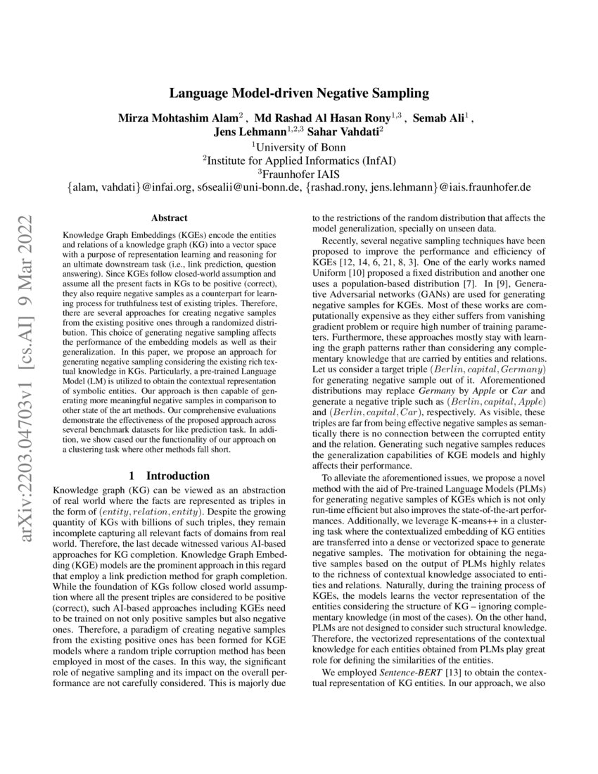 Language Model-driven Negative Sampling | DeepAI