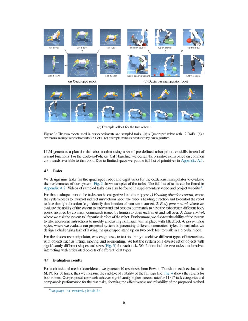 Language to Rewards for Robotic Skill Synthesis | DeepAI