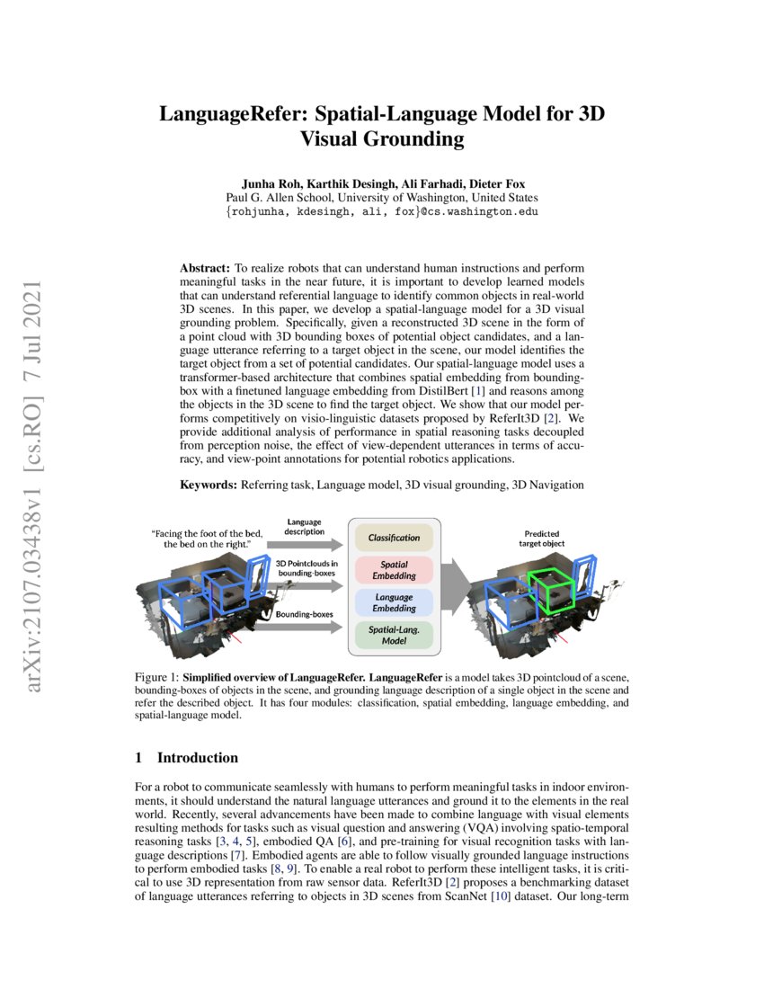 Languagerefer Spatial Language Model For 3d Visual Grounding Deepai