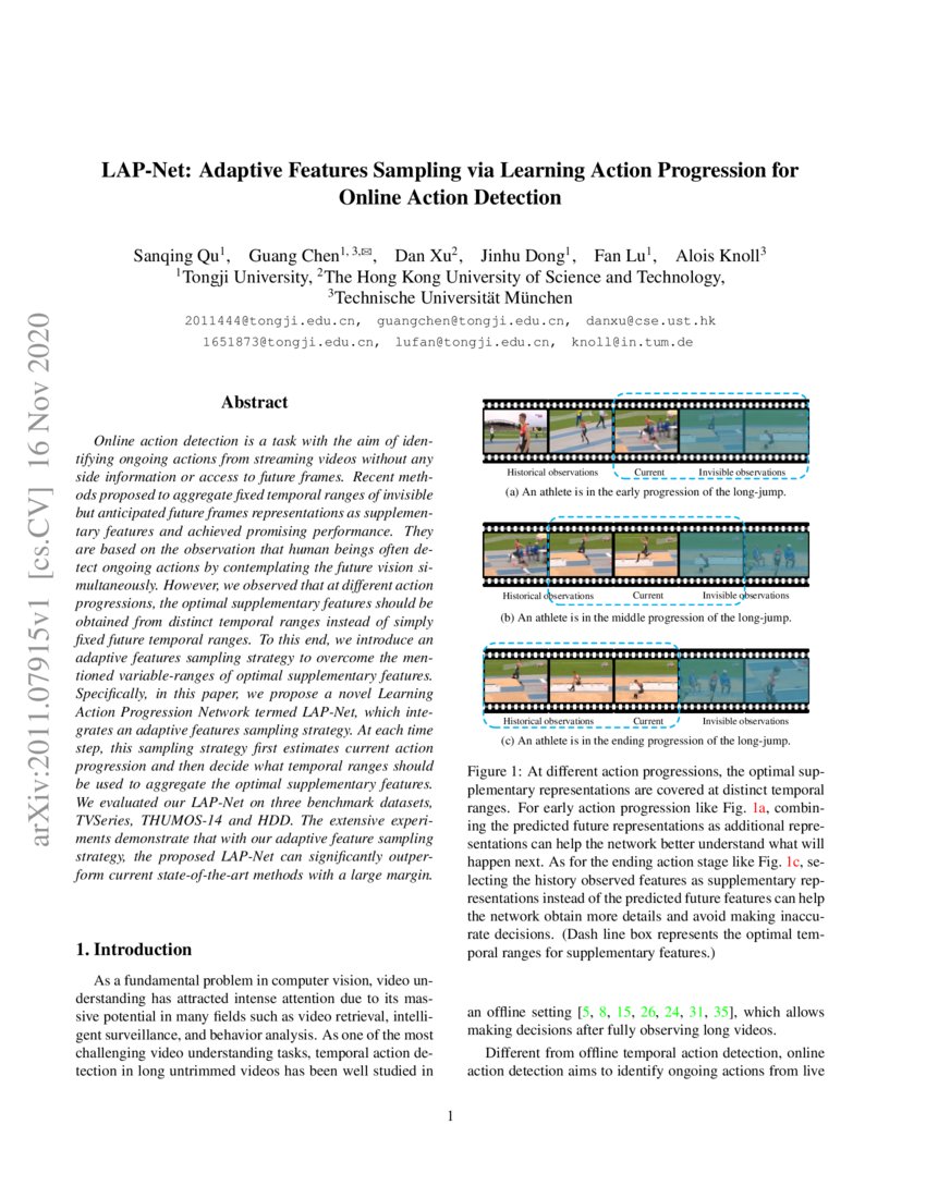 LAP-Net: Adaptive Features Sampling via Learning Action Progression for Online Action Detection ...