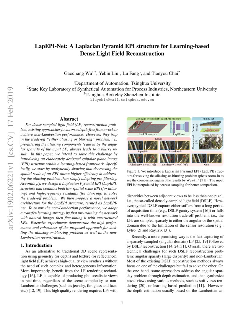 LapEPI-Net: A Laplacian Pyramid EPI structure for Learning-based Dense ...
