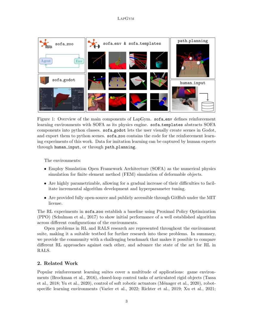 LapGym – An Open Source Framework for Reinforcement Learning in Robot-Assisted Laparoscopic ...