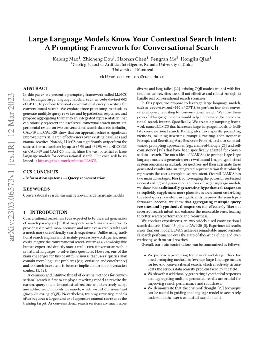 Large Language Models Know Your Contextual Search Intent A Prompting