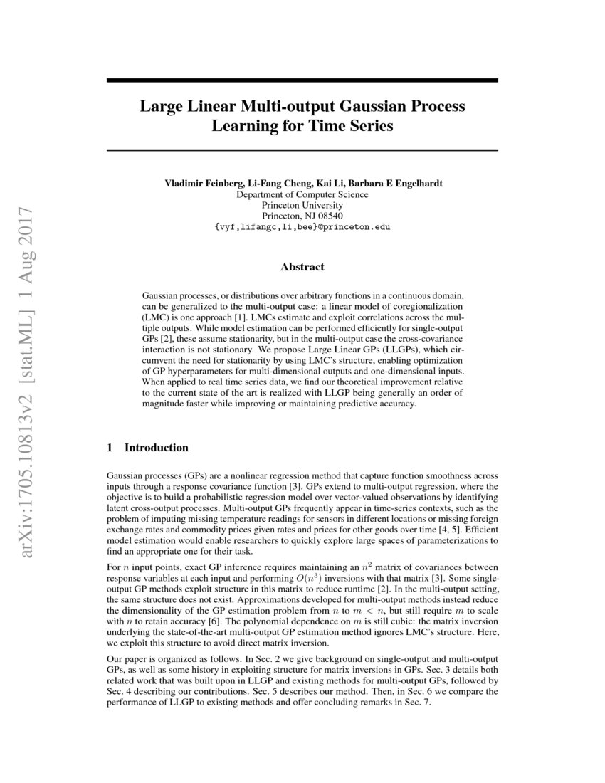 Large Linear Multi-output Gaussian Process Learning | DeepAI