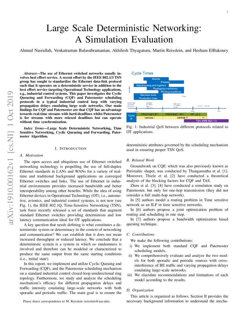 Large Scale Deterministic Networking A Simulation Evaluation Deepai