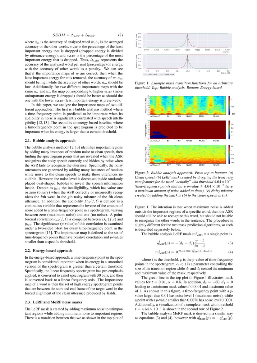 Large scale evaluation of importance maps in automatic speech ...