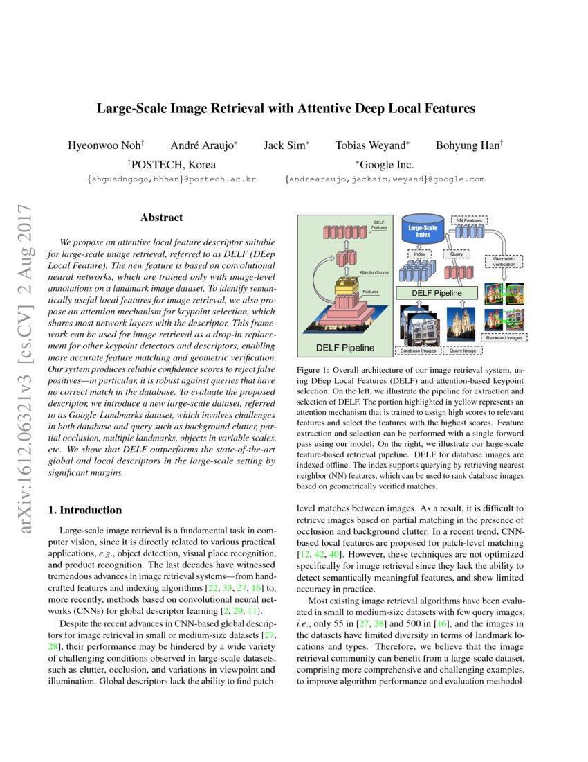 Large-Scale Image Retrieval with Attentive Deep Local Features | DeepAI