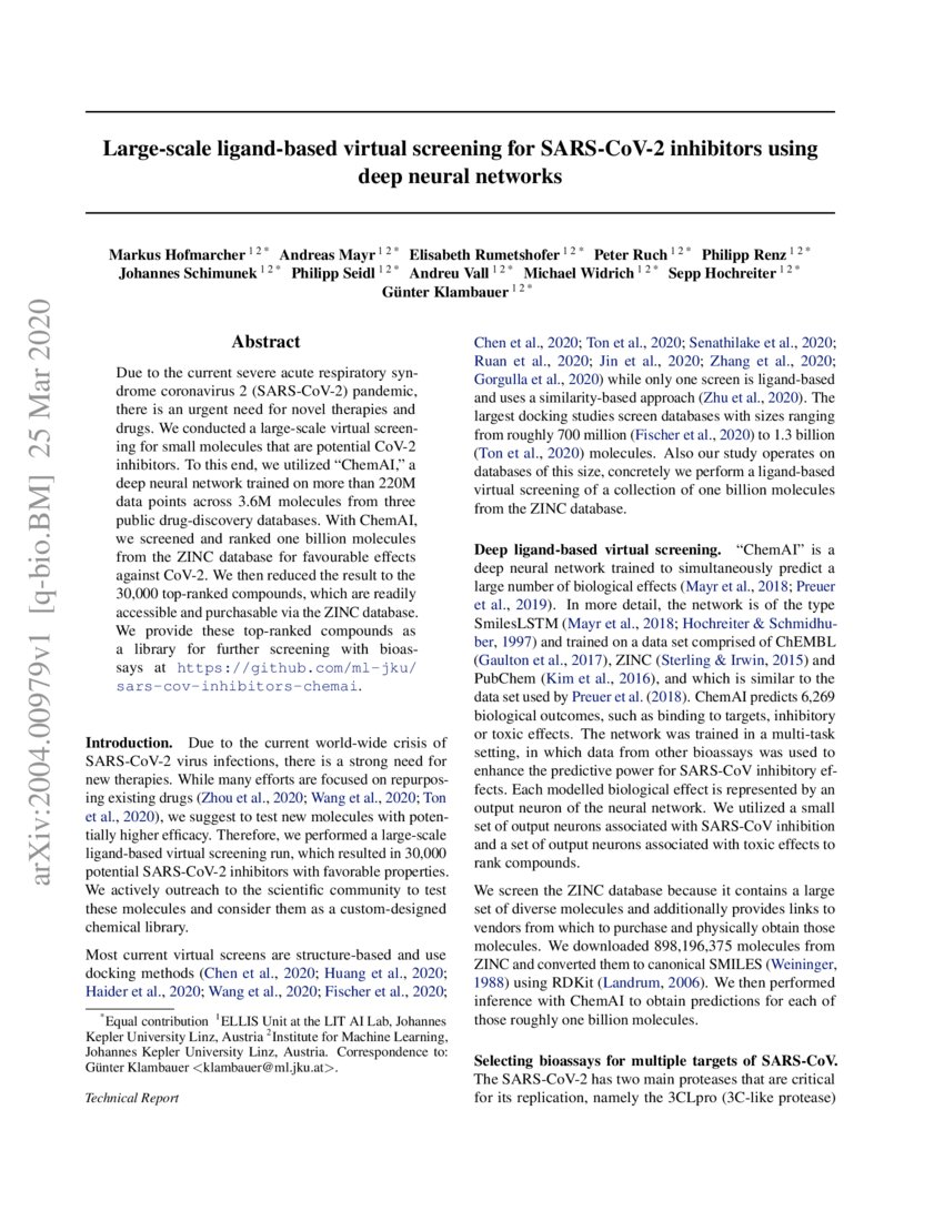 Large Scale Ligand Based Virtual Screening For Sars Cov 2 Inhibitors