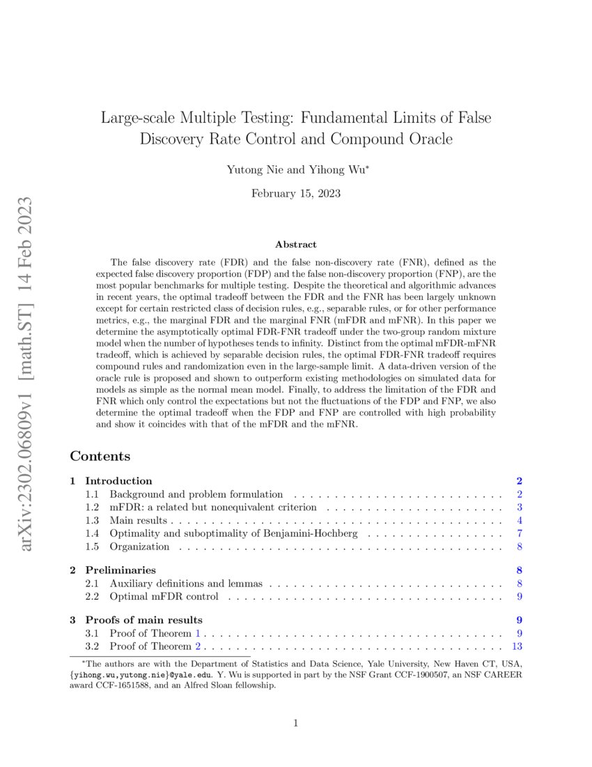 Large Scale Multiple Testing Fundamental Limits Of False Discovery Rate Control And Compound