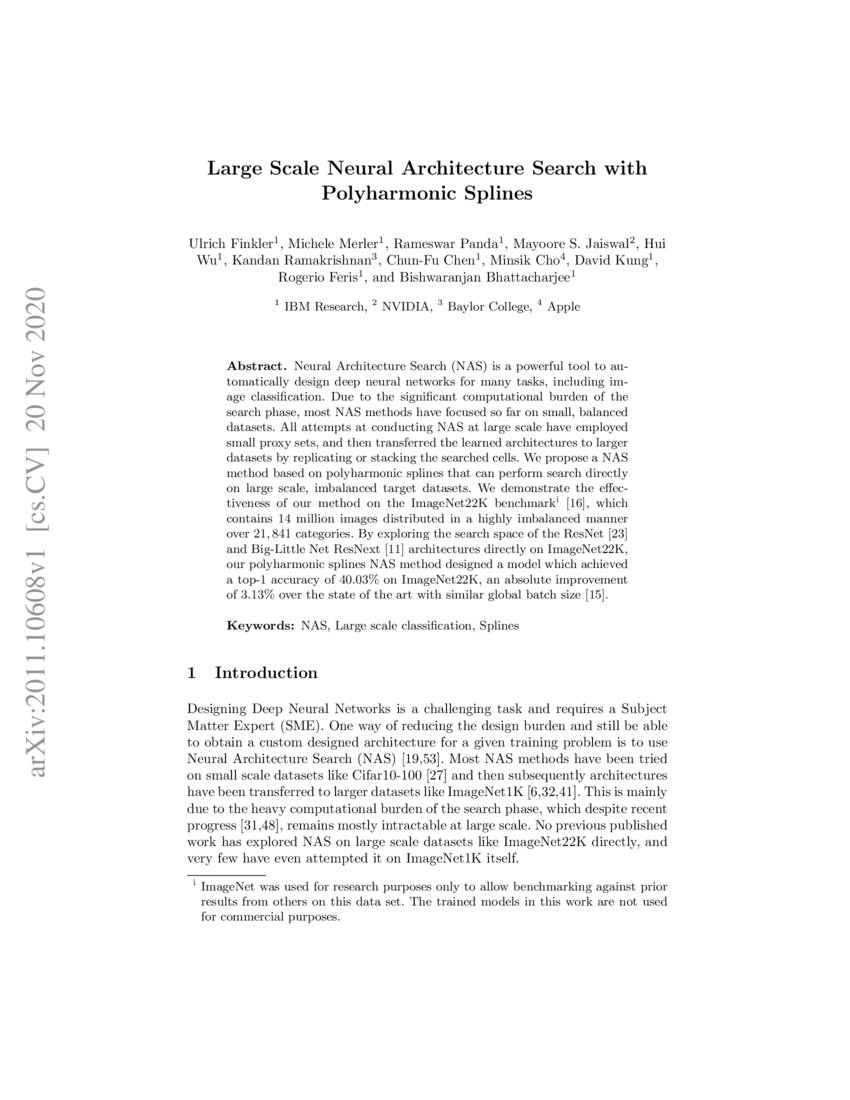 Large Scale Neural Architecture Search with Polyharmonic Splines | DeepAI