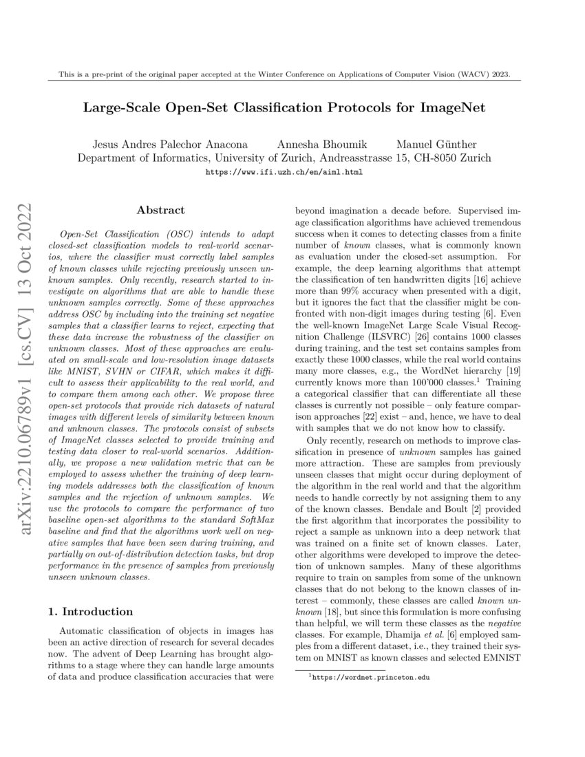 Large-Scale Open-Set Classification Protocols for ImageNet | DeepAI