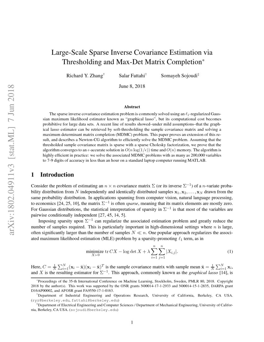 Large Scale Sparse Inverse Covariance Estimation Via Thresholding And