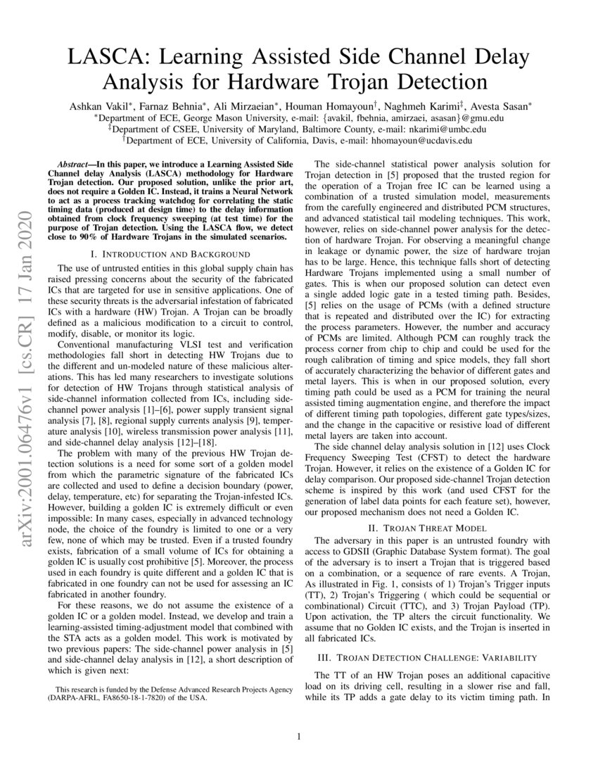 LASCA: Learning Assisted Side Channel Delay Analysis for Hardware ...