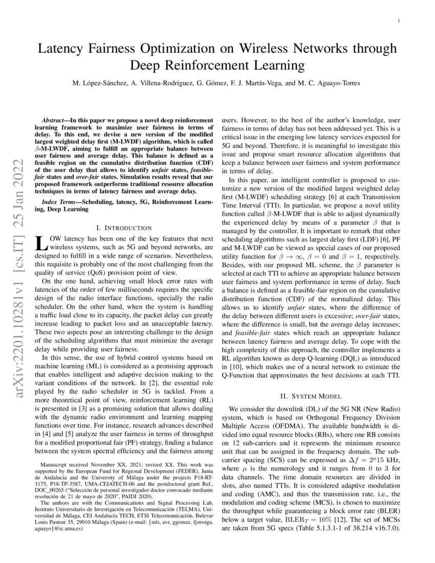 Latency Fairness Optimization On Wireless Networks Through Deep Reinforcement Learning Deepai