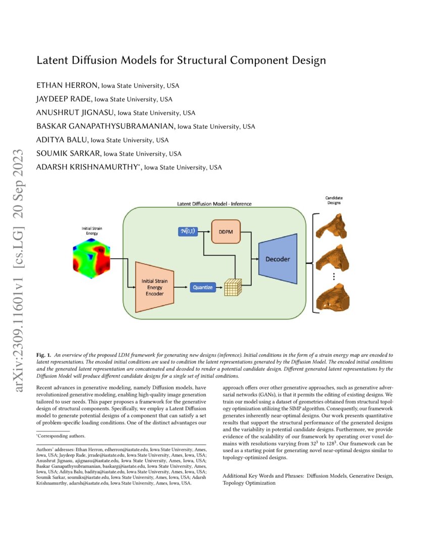 Latent Diffusion Models for Structural Component Design | DeepAI