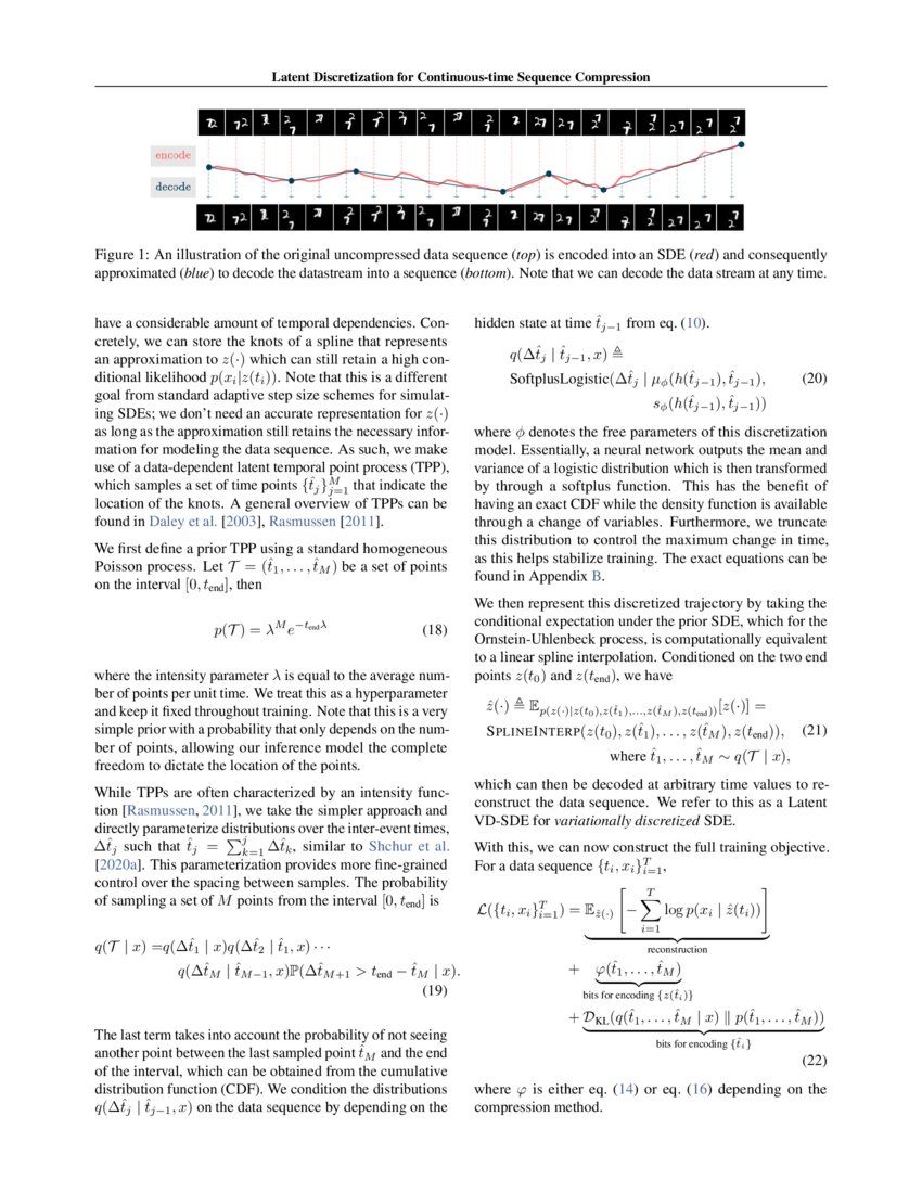 Latent Discretization for Continuous-time Sequence Compression | DeepAI