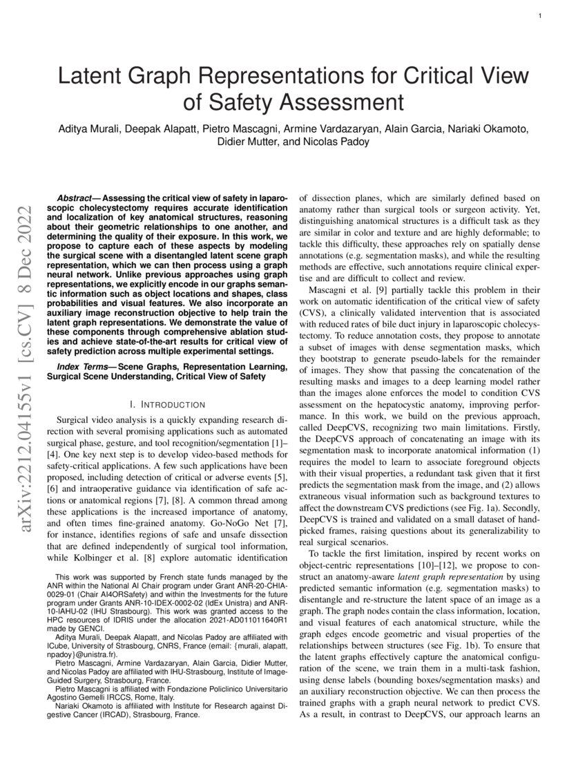Latent Graph Representations for Critical View of Safety Assessment ...