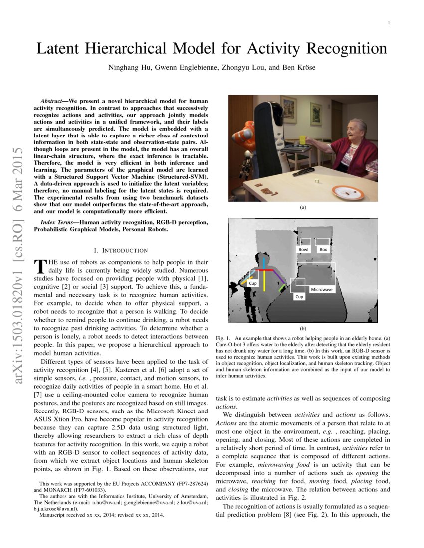 Latent Hierarchical Model For Activity Recognition Deepai