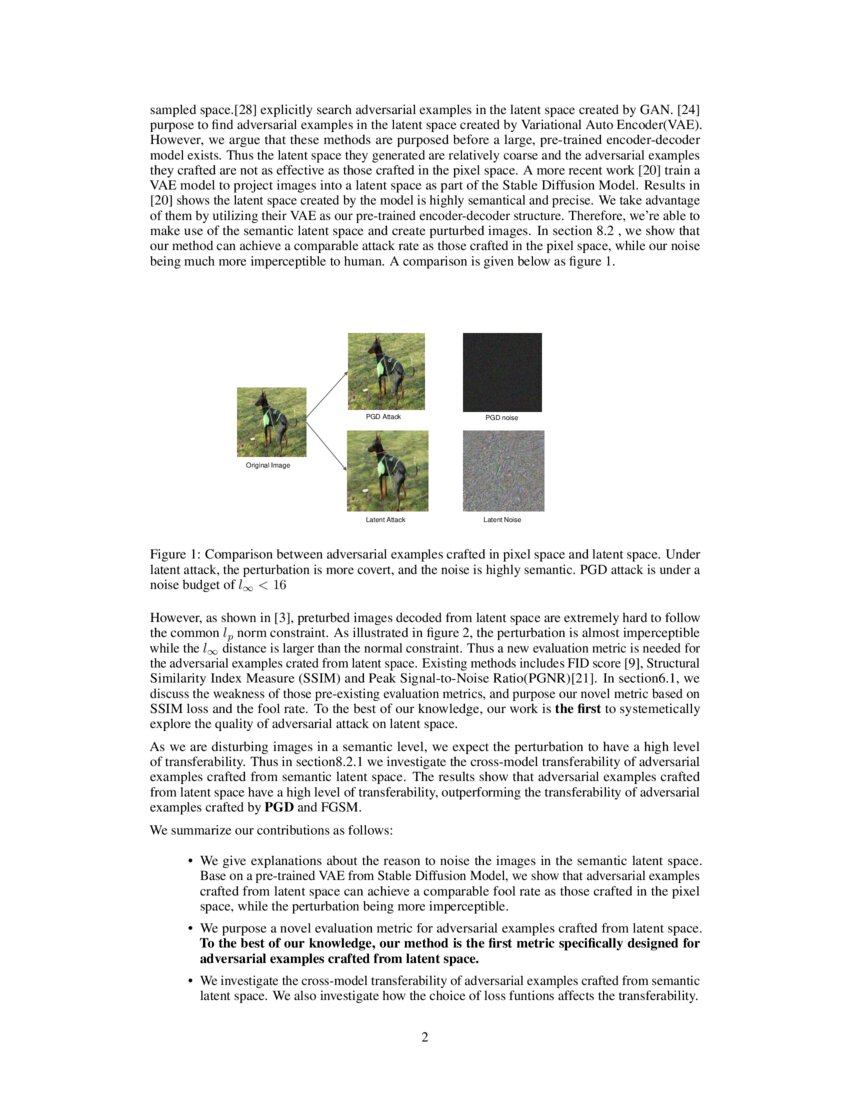 Latent Magic An Investigation Into Adversarial Examples Crafted In The