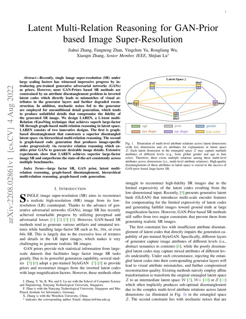 Latent Multi-Relation Reasoning for GAN-Prior based Image Super ... Latent Multi-Relation Reasoning for GAN-Prior based Image Super ...