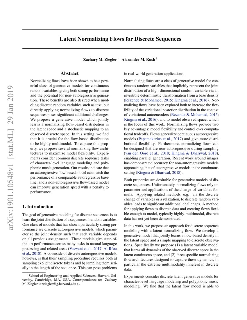 Latent Normalizing Flows for Discrete Sequences | DeepAI Latent Normalizing Flows for Discrete Sequences | DeepAI