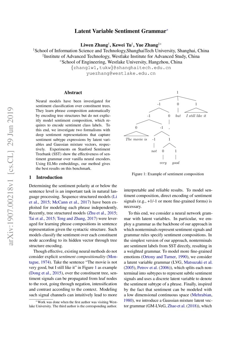 Latent Variable Sentiment Grammar Deepai