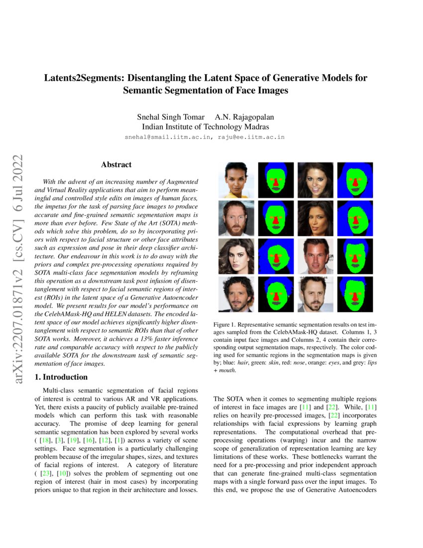 Latents2Segments: Disentangling the Latent Space of Generative Models for Semantic Segmentation ...